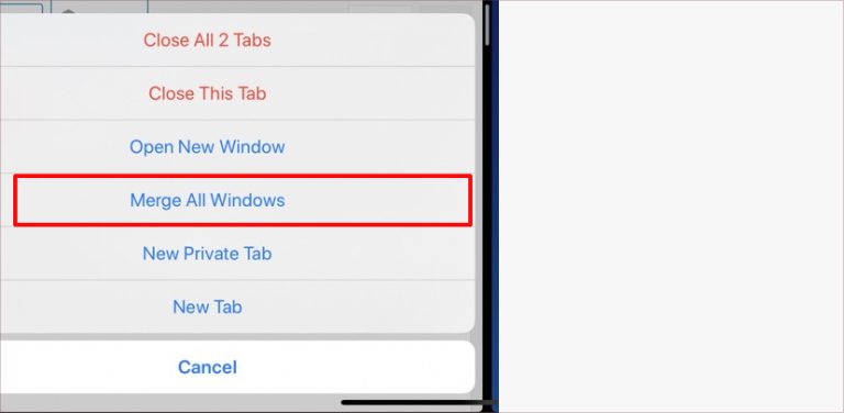 How to Disable Split Screen in Safari