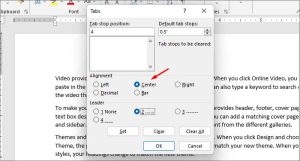 How to Insert a Tab Stop in Word