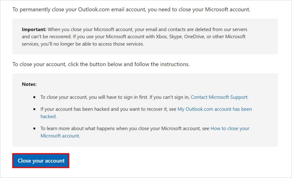 How to Delete an Outlook Account