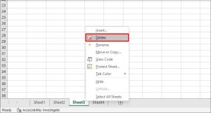 How to Delete Worksheet in Excel