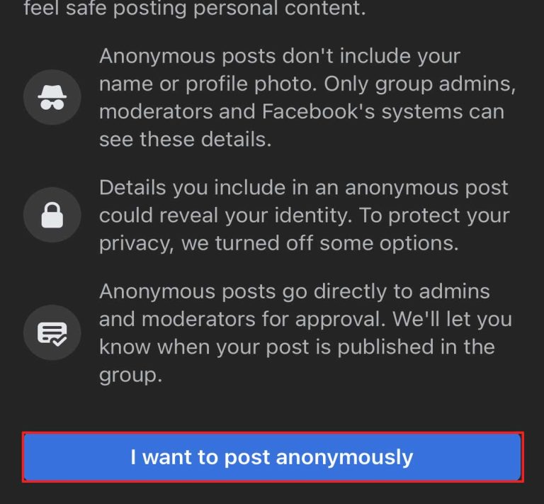 How to Post Anonymously on Facebook