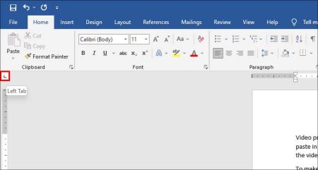 How to Insert a Tab Stop in Word