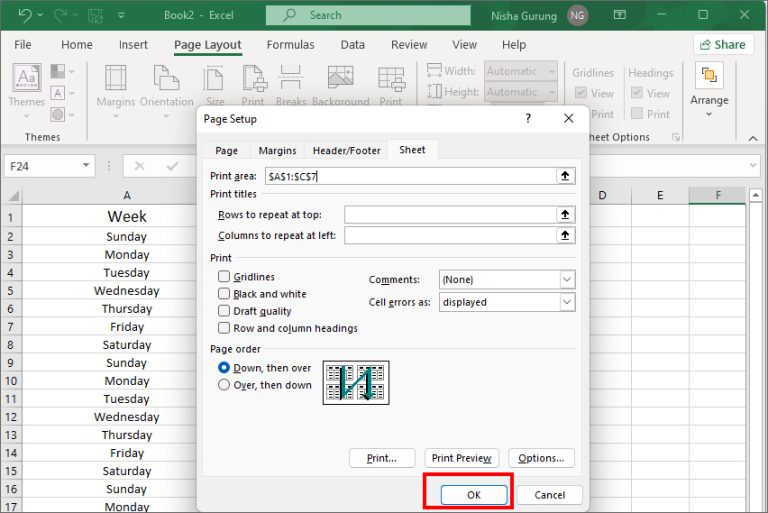 How to Set Print Area in Excel (4 Ways)