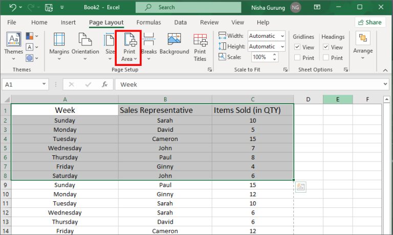 How to Set Print Area in Excel (4 Ways)