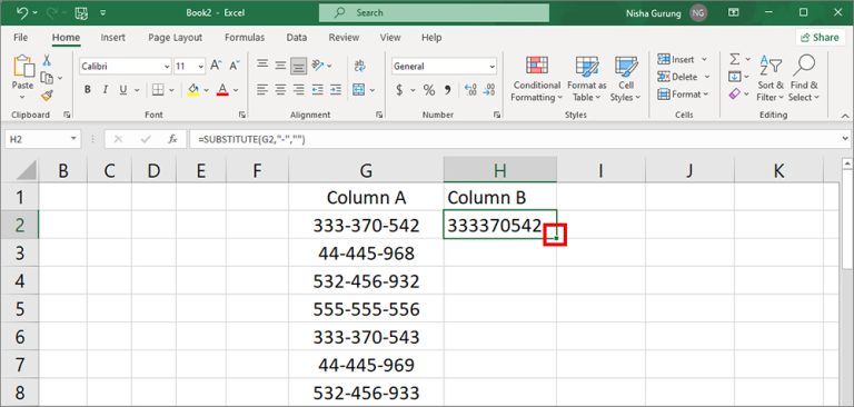 How to Remove Dashes in Excel?