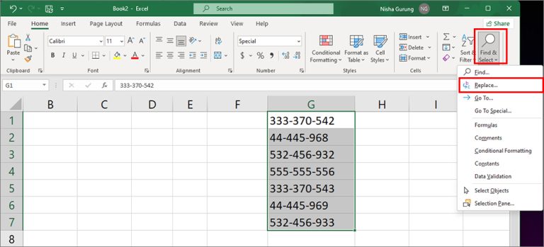 How to Remove Dashes in Excel?