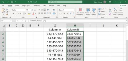 How to Remove Dashes in Excel?