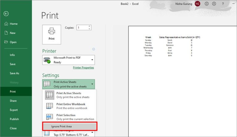 How to Set Print Area in Excel (4 Ways)