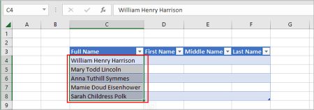 How to Separate Names in Excel