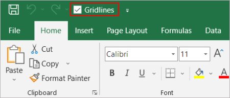 How to Show or Remove Gridlines in Excel