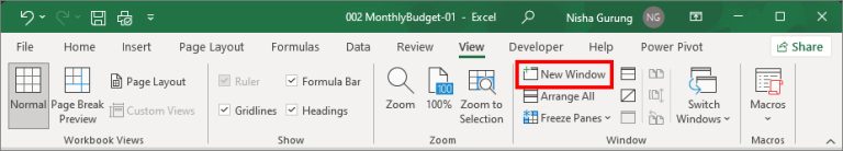 How to View Two Worksheets Side by Side in Excel