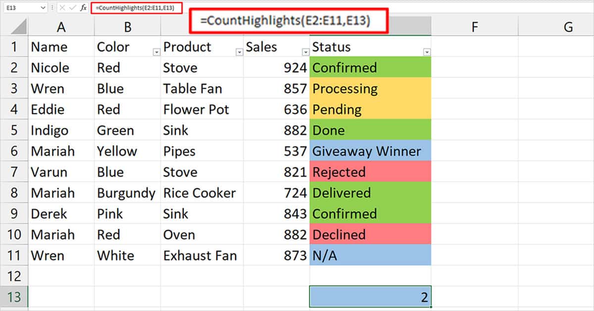 How to Count Highlighted Cells How to Count Highlighted Cells