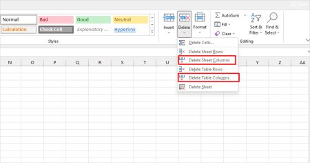 How to Delete Columns in Excel