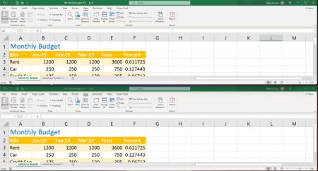 How to View Two Worksheets Side by Side in Excel