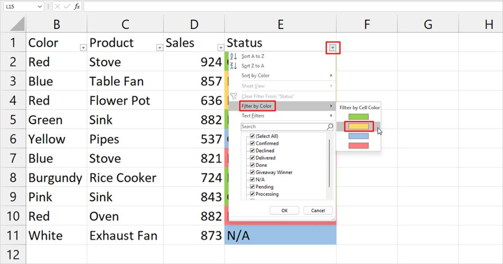 How to Count Highlighted Cells