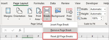 How to Remove Dotted Lines in Excel