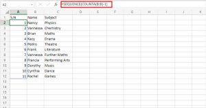 How to Automatically Add Serial Number in Excel