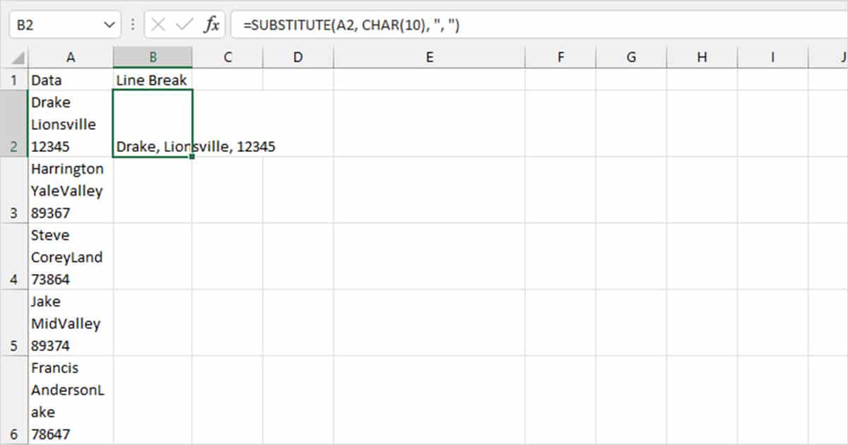 How to Remove Line Breaks in Excel