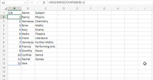 How to Automatically Add Serial Number in Excel