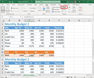 How to View Two Worksheets Side by Side in Excel