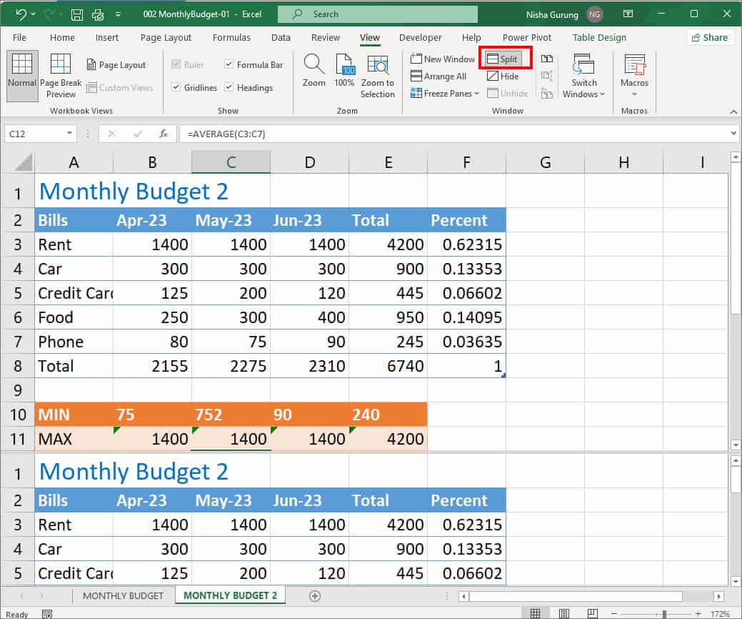How To View Two Worksheets Side By Side In Excel