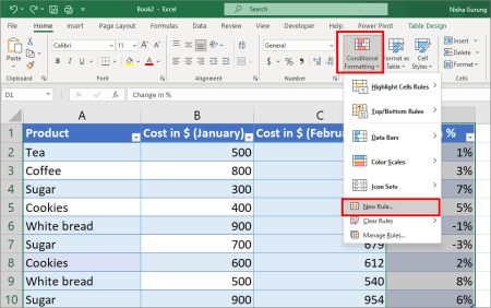How to Insert Arrow in Excel