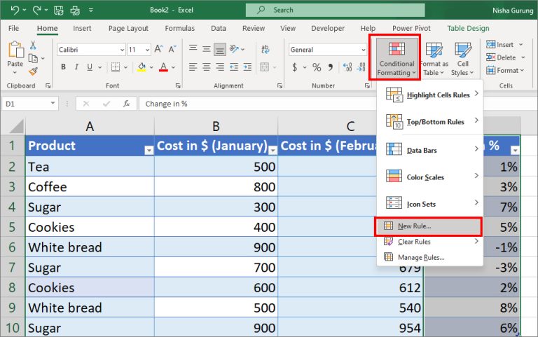 How to Insert Arrow in Excel