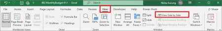 How to View Two Worksheets Side by Side in Excel