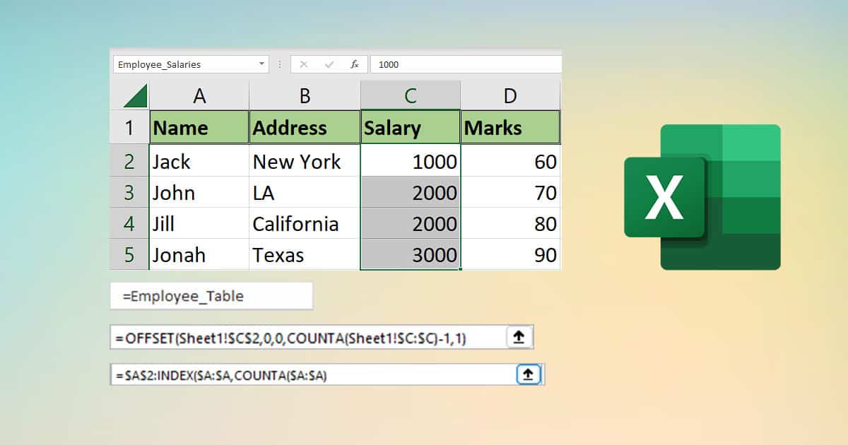 How To Name And Use Dynamic Named Range In Excel