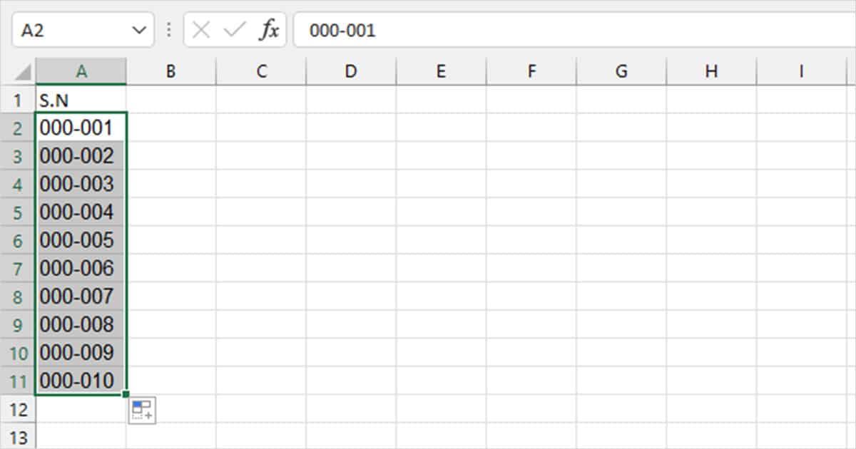 How to Automatically Add Serial Number in Excel