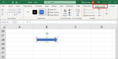 How to Insert Arrow in Excel