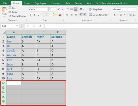 How to Limit Rows and Columns in Excel