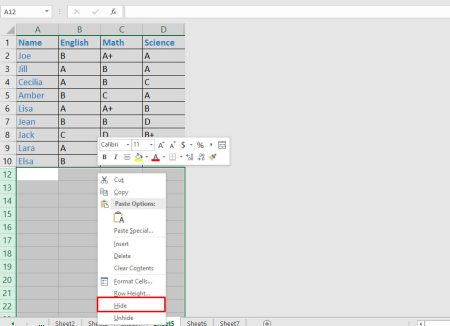 How to Limit Rows and Columns in Excel