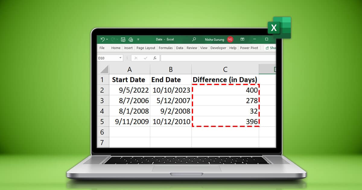 How To Subtract Dates In Excel