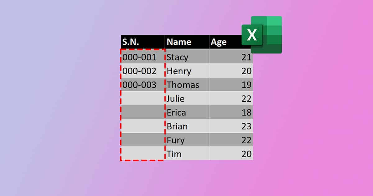 How To Automatically Add Serial Number In Excel