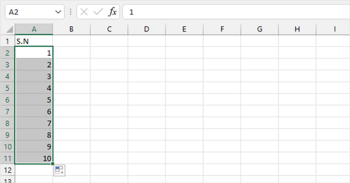 How To Automatically Add Serial Number In Excel
