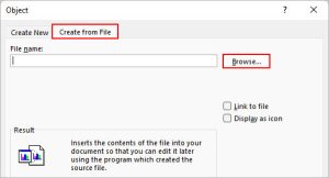 How to Insert Word Document in Excel