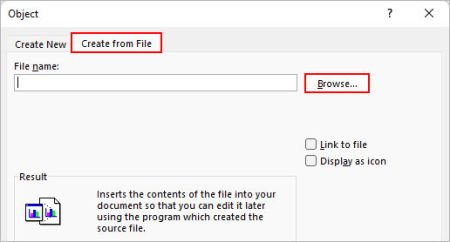 How to Insert Word Document in Excel