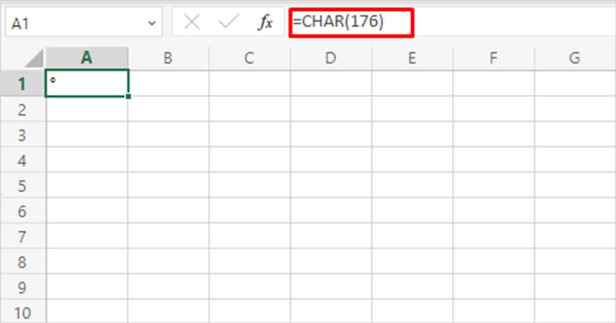 How to Insert a Degree Symbol in Excel