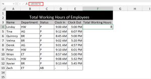 How to Calculate Working Hours in Excel
