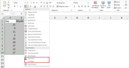 How to Apply Top and Bottom Border in Excel