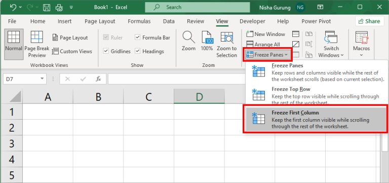 How to Freeze a Pane in Excel