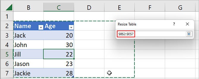 How To Extend A Table In Excel