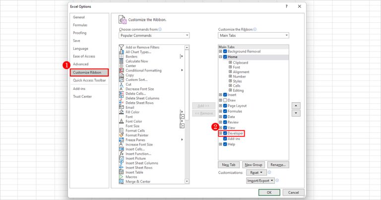 How to Add Developer Tab in Excel