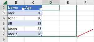 How to Extend a Table in Excel