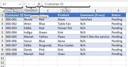 Formula Bar | Excel for Beginners