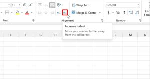 How to Increase Indent in Excel