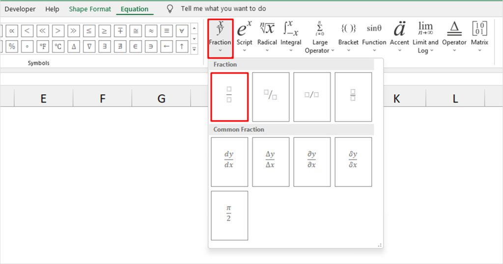 How to Insert an Equation in Excel