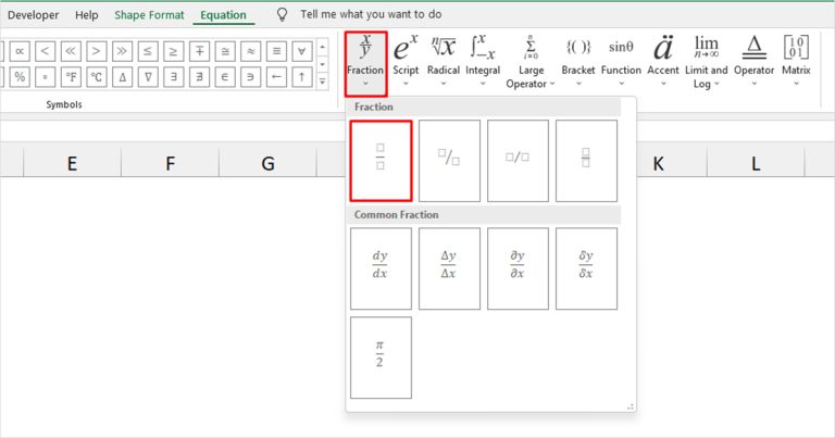 How to Insert an Equation in Excel