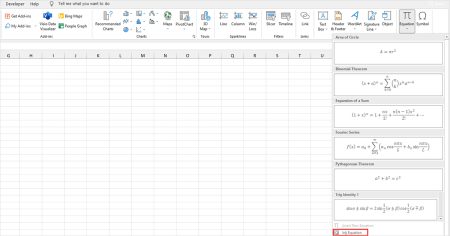 How to Insert an Equation in Excel